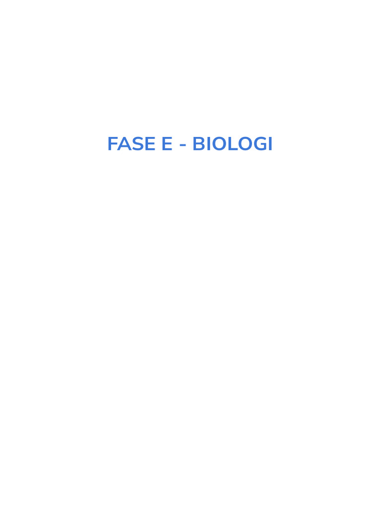 Fase e - Biologi | PDF