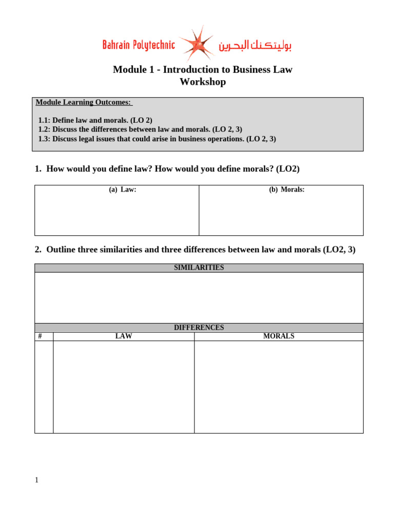 Module 1 - Workshop - Questions | PDF
