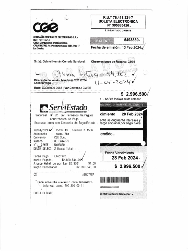 BOLETAS AGUA LUZ | PDF