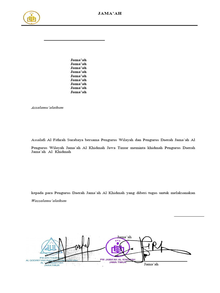 Permohonan Petugas Kebersihan HAF | PDF