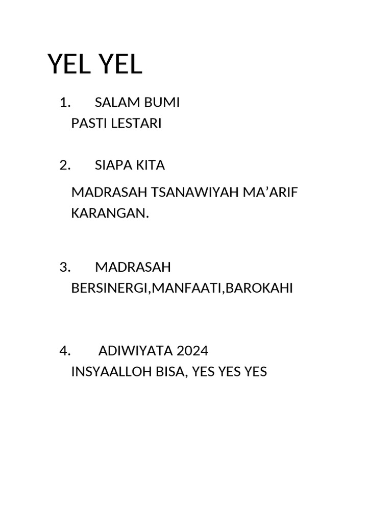 Yel Yel | PDF