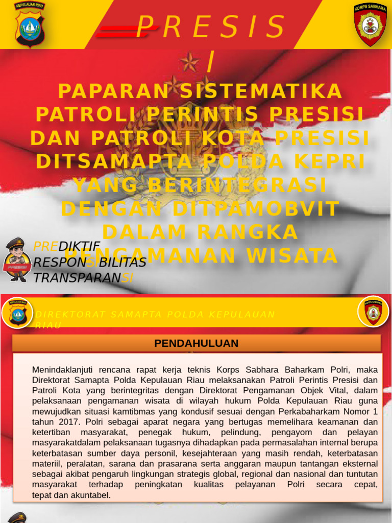 Paparan Dirsamapta Patroli Perintis Presisi Dan Kota Terbaru 3 | PDF