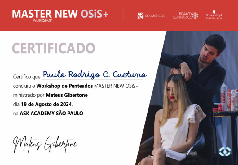 Certificado Master New OSiS+ - Paulo Rodrigo Cruz Caetano | PDF