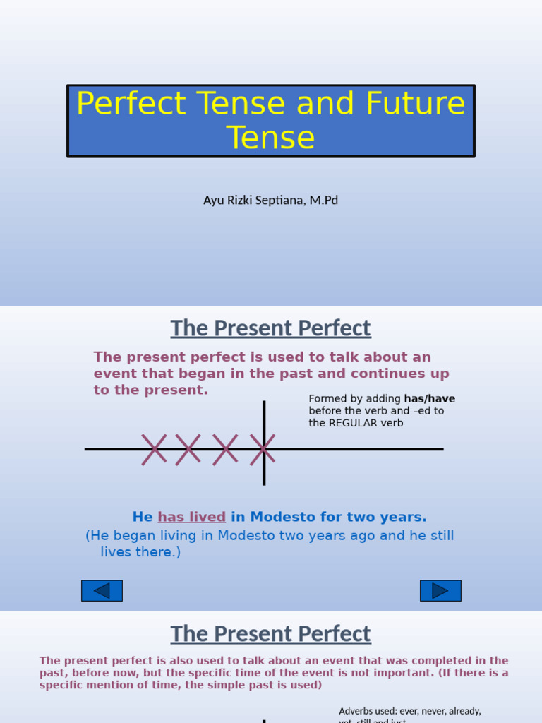 Perfect Tense and Future Tense | PDF | Grammatical Tense | Linguistic ...