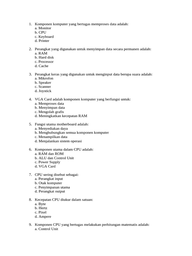 SOAL SISKOM 10_FIK | PDF