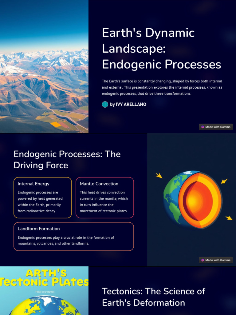 Earths Dynamic Landscape Endogenic Processes | PDF | Plate Tectonics | Geology