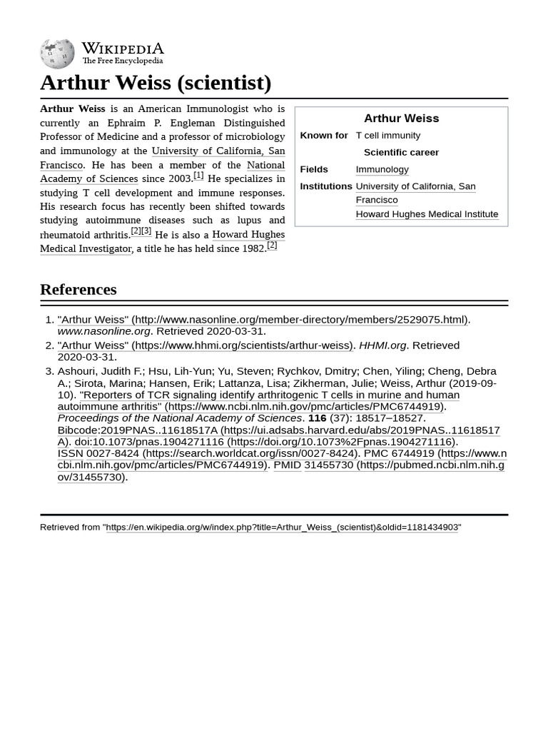 Arthur Weiss (Scientist) | PDF