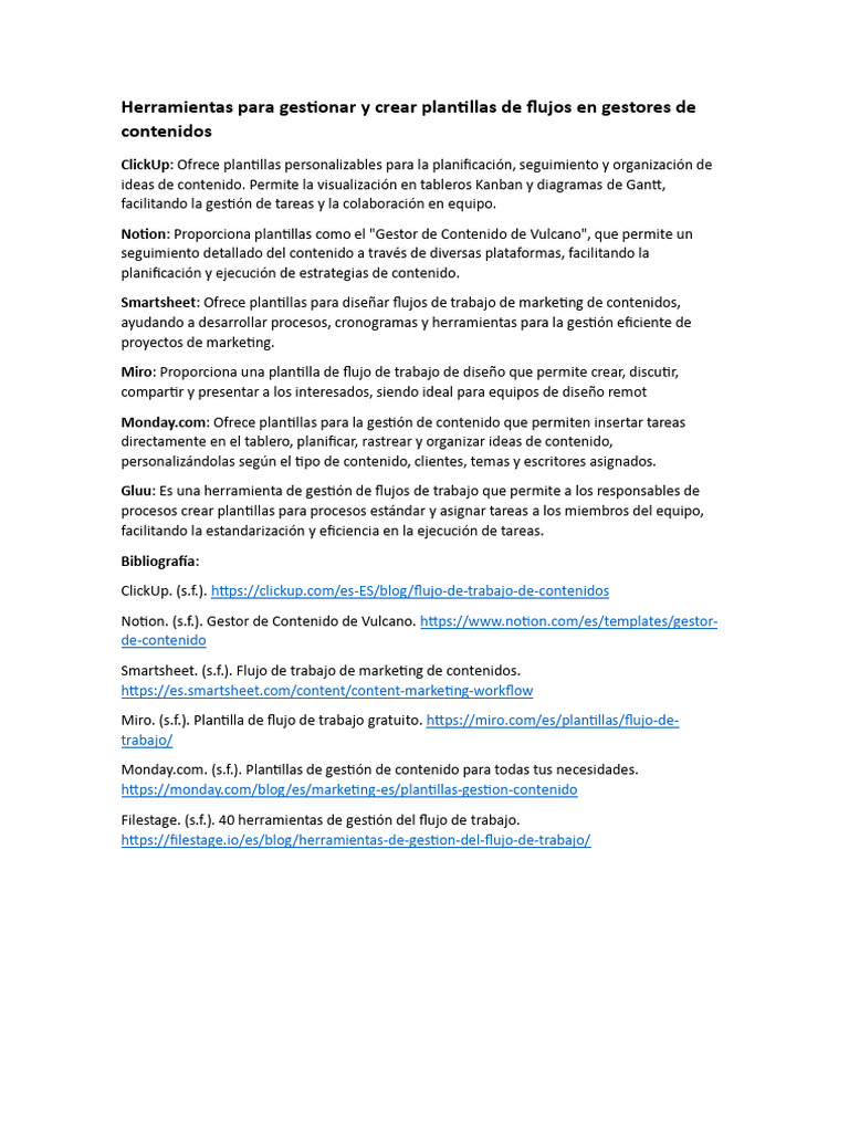 Herramientas Para Gestionar y Crear Plantillas de Flujos en Gestores de Contenidos | PDF