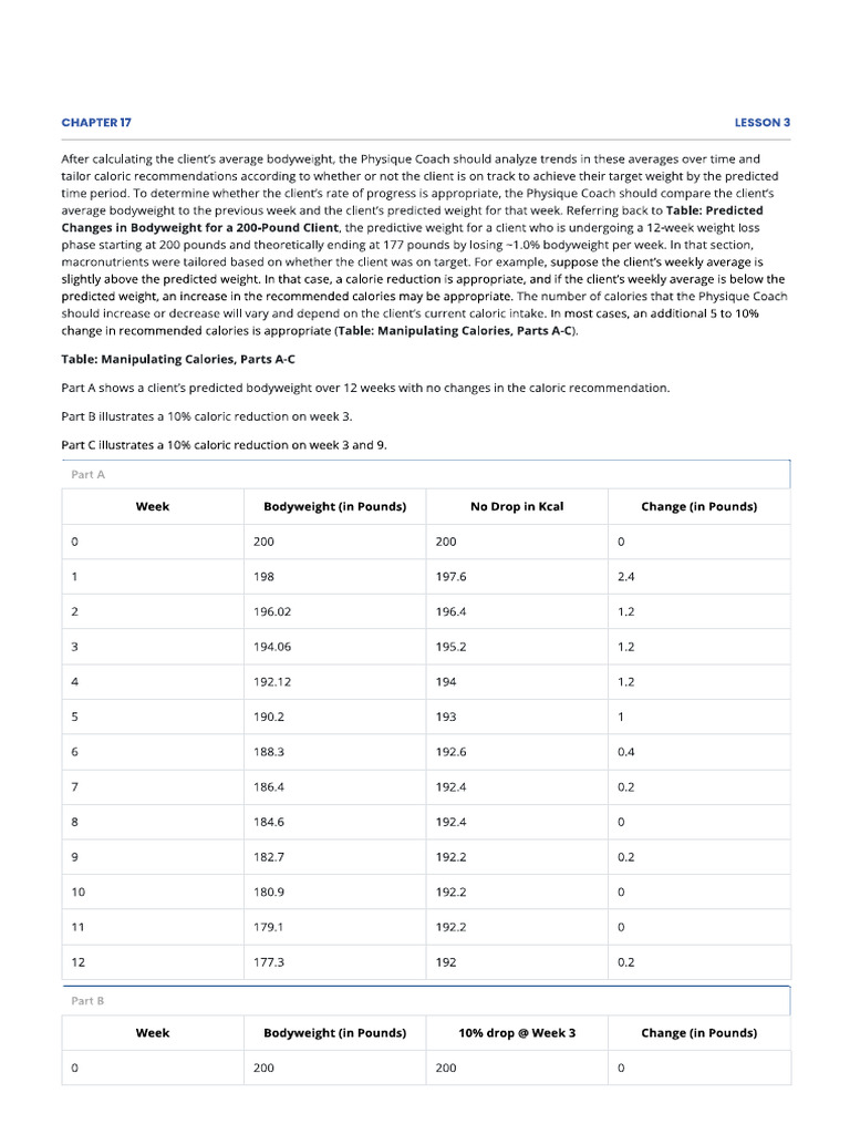 Process D'ajustement de Calories | PDF