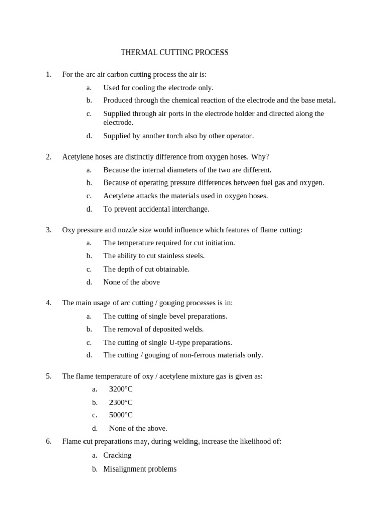 Thermal CUTTING PROCESS | PDF | Welding | Construction
