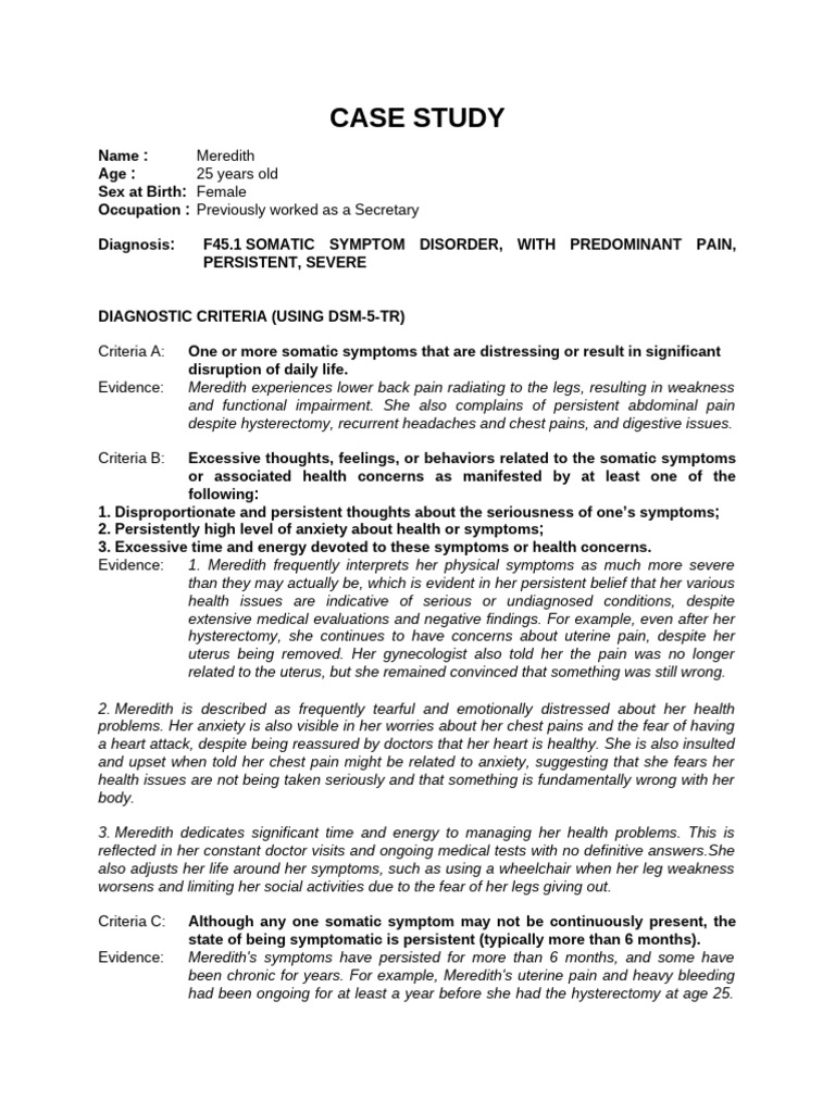 CASE-STUDY-2-MEREDITH | PDF | Anxiety | Clinical Medicine