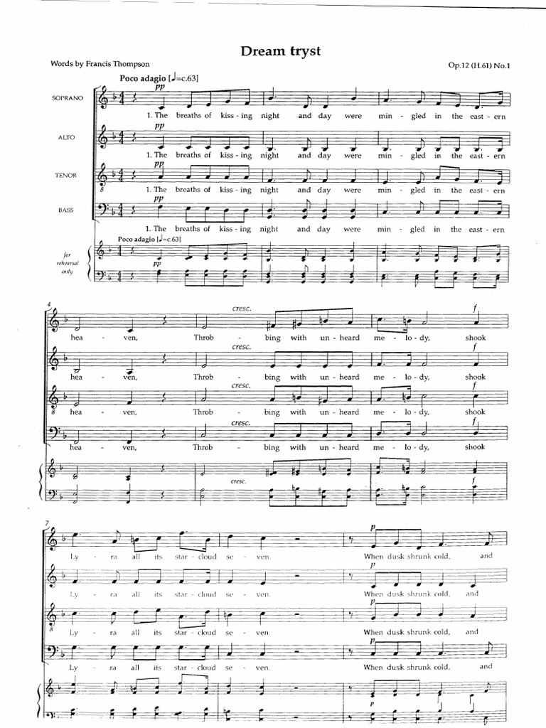 Gustav Holst (1874-1934) - Dream Tryst | PDF | Elements Of Music | Vocal Music