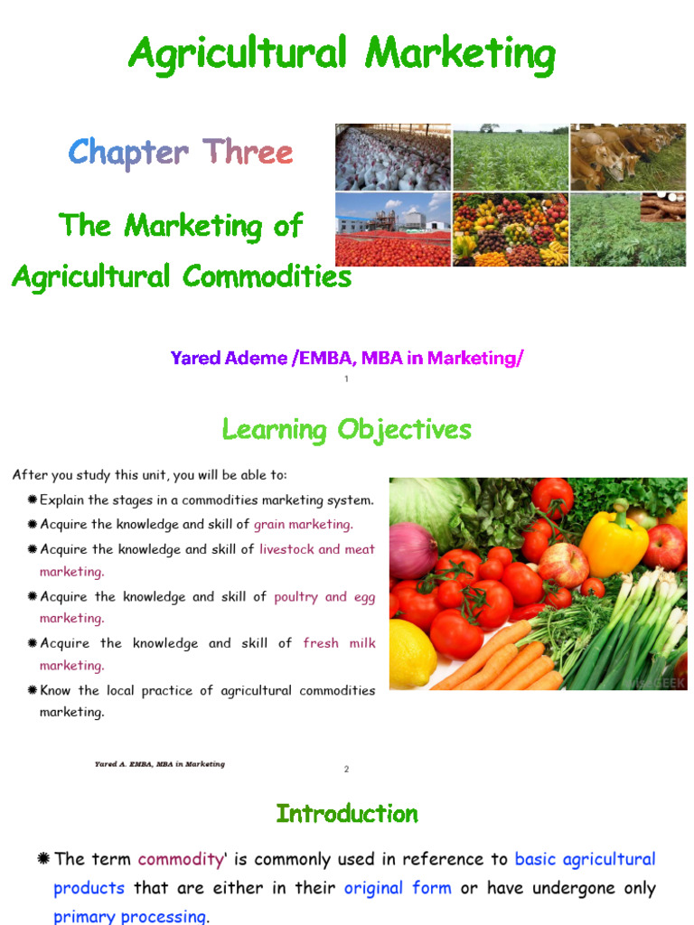 Overview of Agricultural Commodity Marketing | PDF | Livestock | Meat