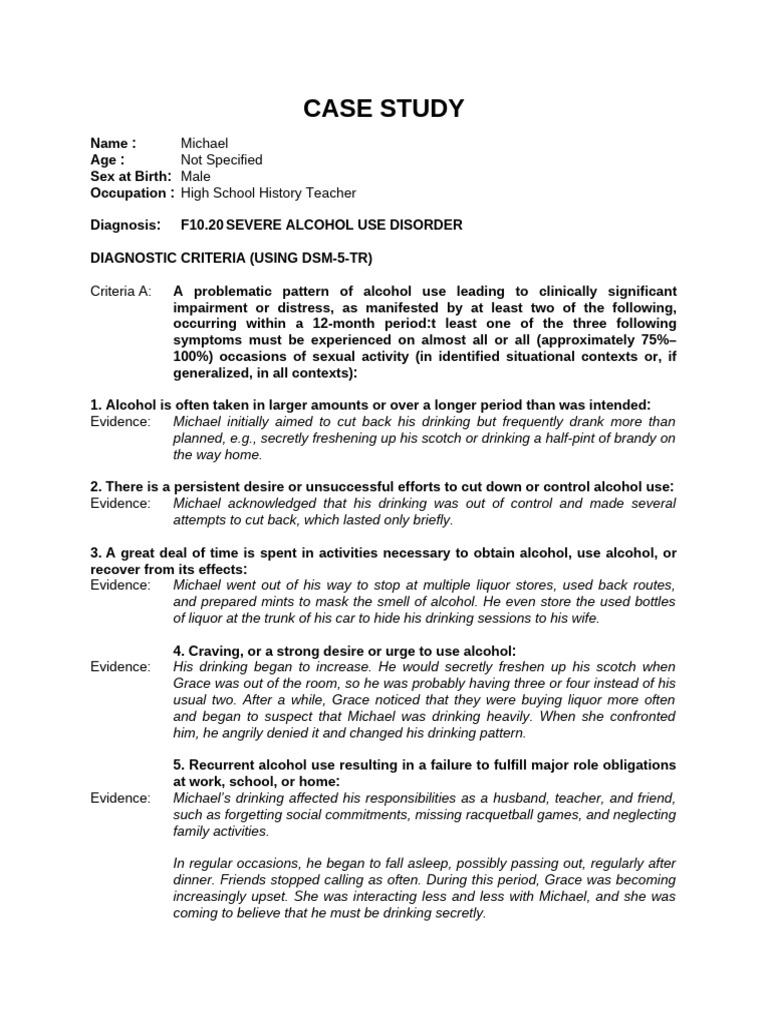 CASE-STUDY-7-MICHAEL | PDF | Alcoholism | Relapse
