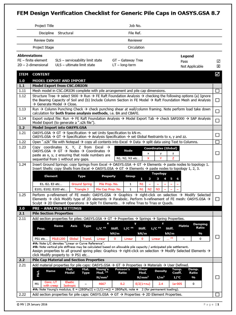 Structural FEM Checklist Guide | PDF | Bending | Deep Foundation