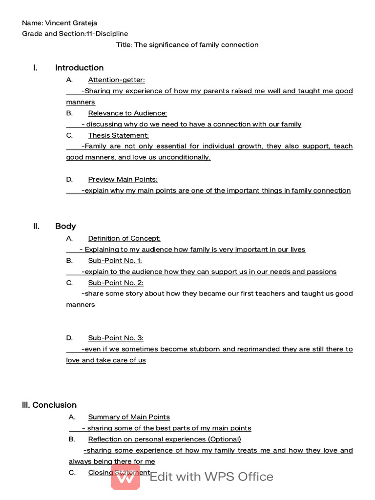 Speech Outline Sample Template2 | PDF