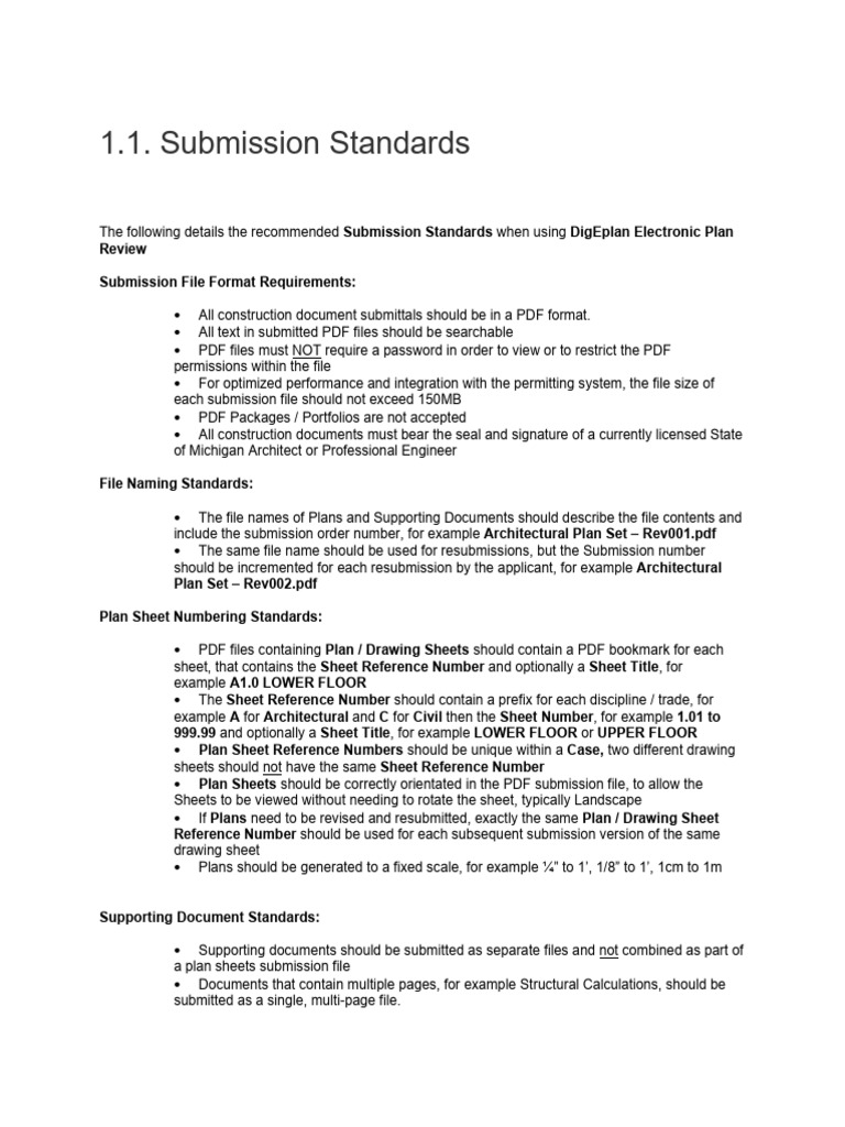 Plan Review - Document Submittal Guidelines | PDF | Computing