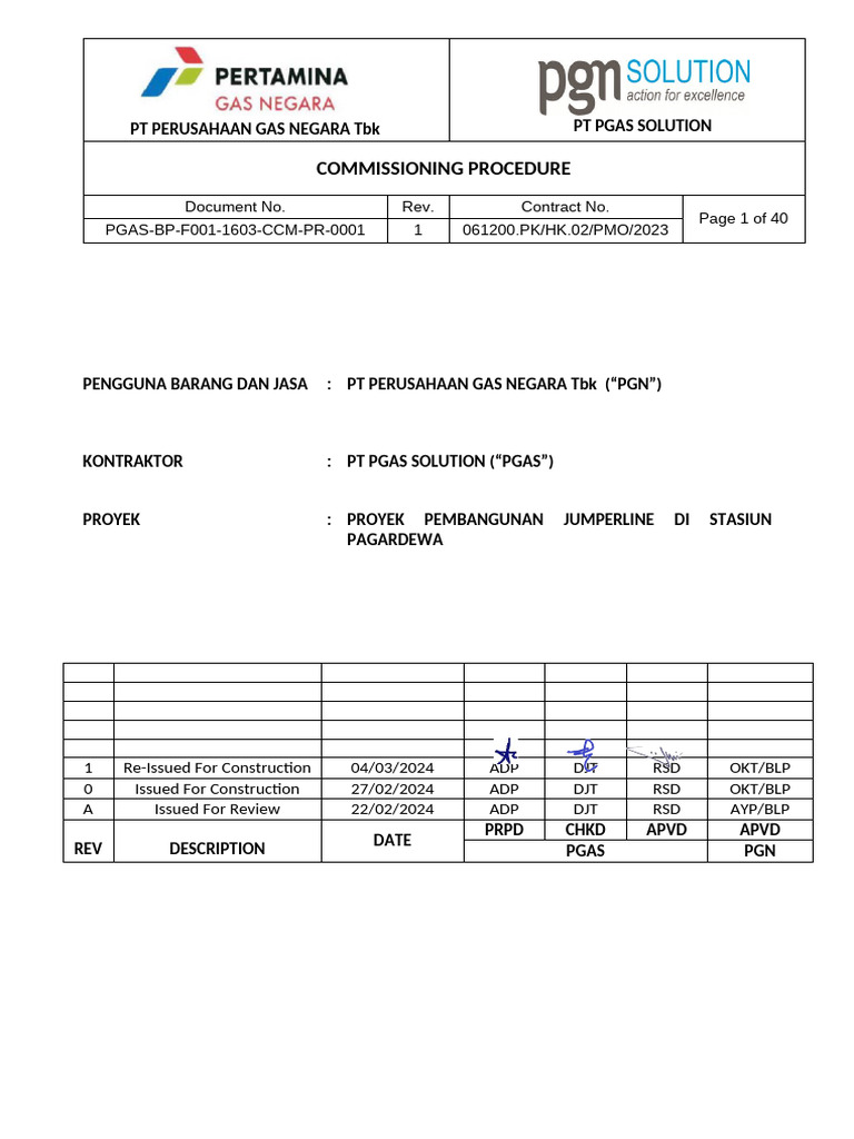 Jumperline Commissioning Procedure | PDF | Valve | Leak
