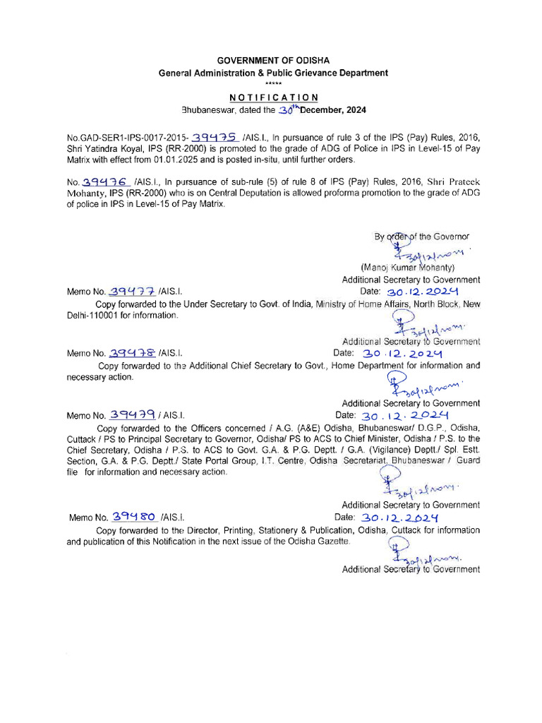 ADG Notification | PDF