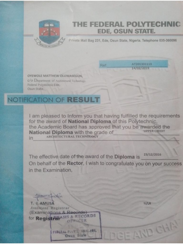 Notification of Results | PDF