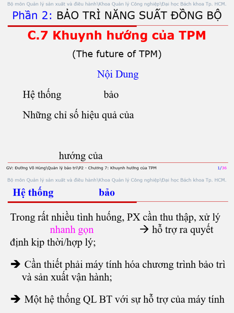 C7 Khuynh hướng của Bảo trì | PDF
