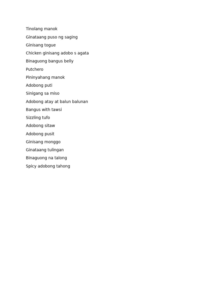 Mga Lutuin | PDF