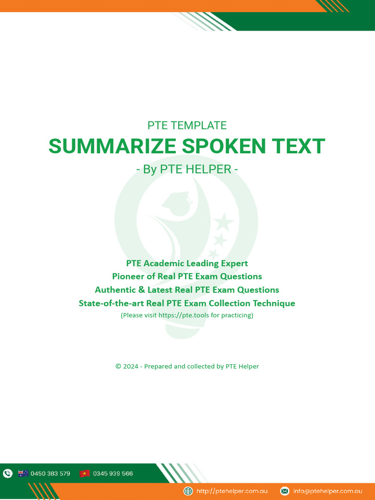 Summarize Spoken Text (Updated Nov 2024) | PDF