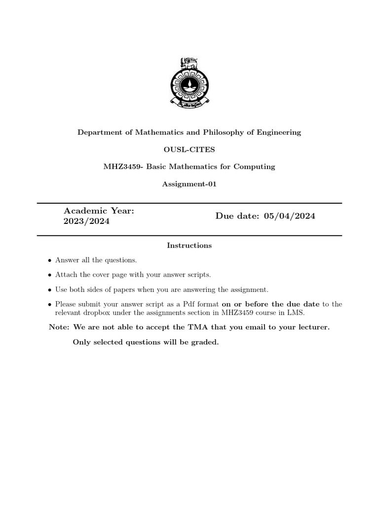 TMA 1 | PDF | Arithmetic | Mathematics