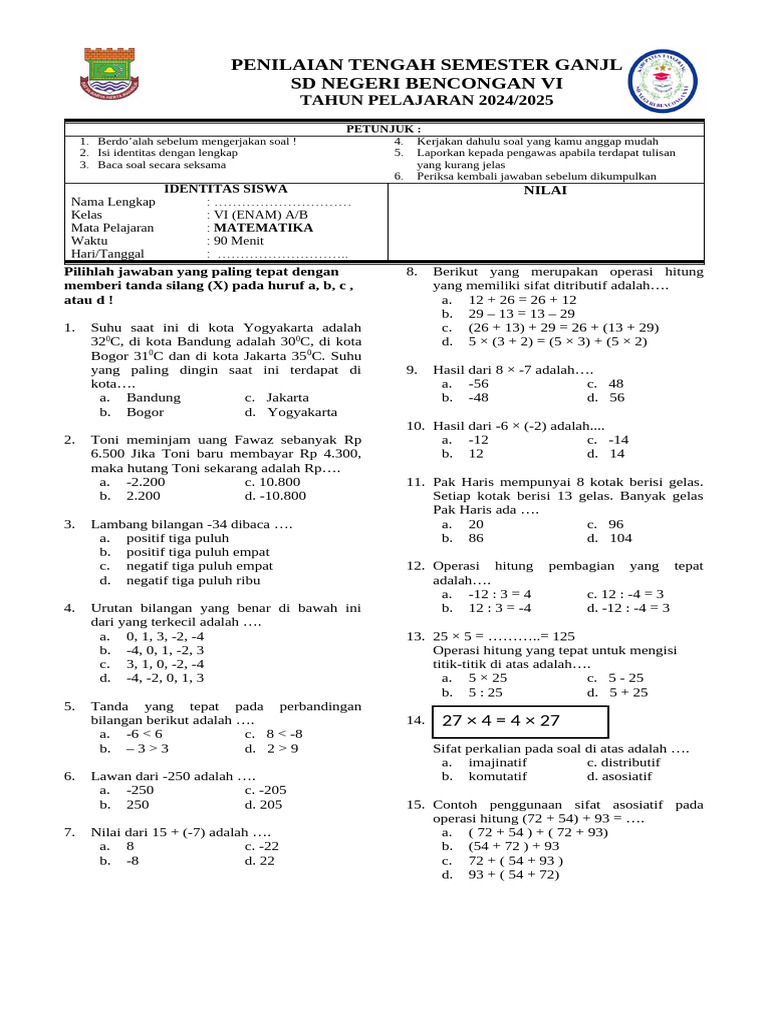 pts mtk ganjil 2024 | PDF