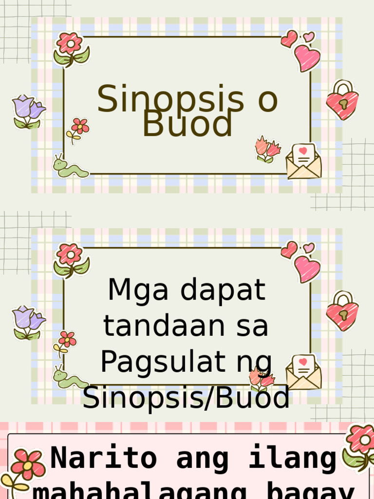 Sinopsis o Pagbubuod (Lesson 2) | PDF
