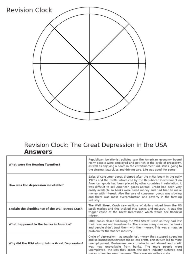 Great Depression Study Guide | PDF | Great Depression | Wall Street ...