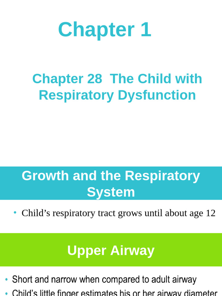 Chapter 1 The Child With Respiratory Dysfunction (1) | PDF | Pneumonia | Asthma
