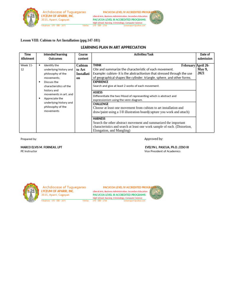 lesson VIII WEEK11-12 | PDF | Liberal Arts Education