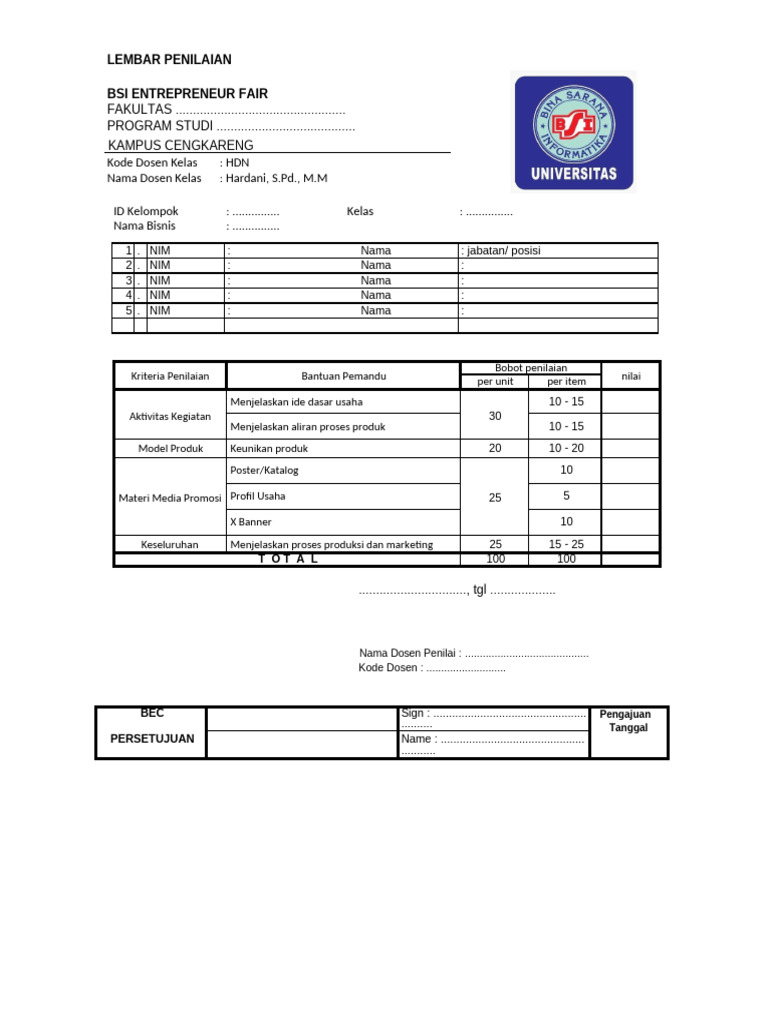 Form Penilaian Ef | PDF