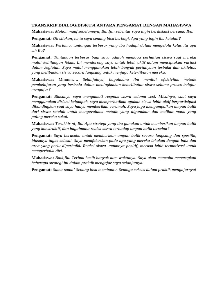 Trankrip Dialog | PDF