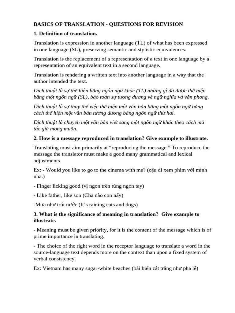 Basics of Translation | PDF