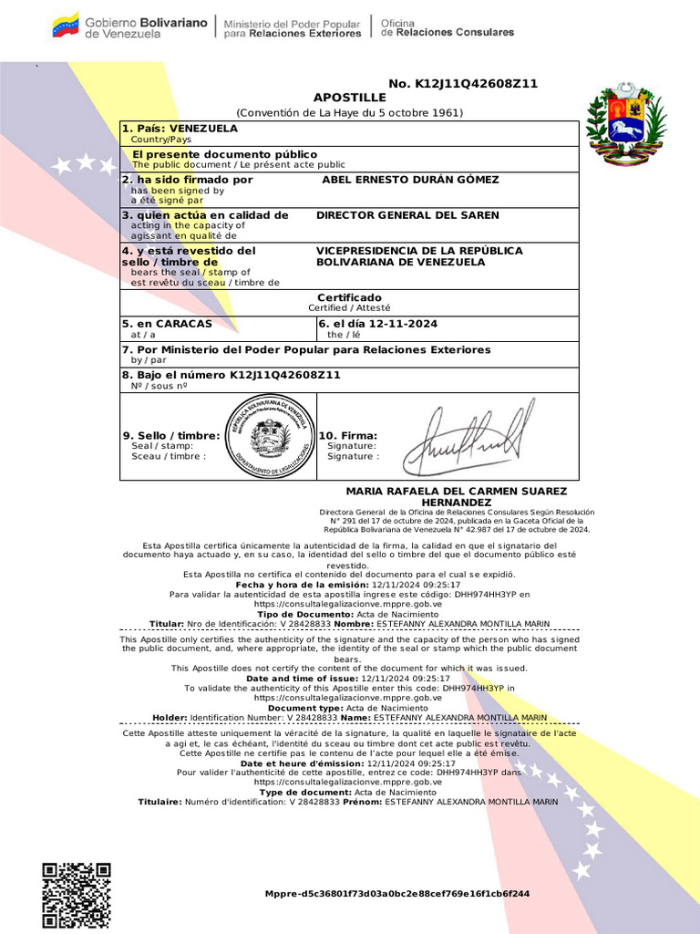 Apostilla Venezolana | PDF