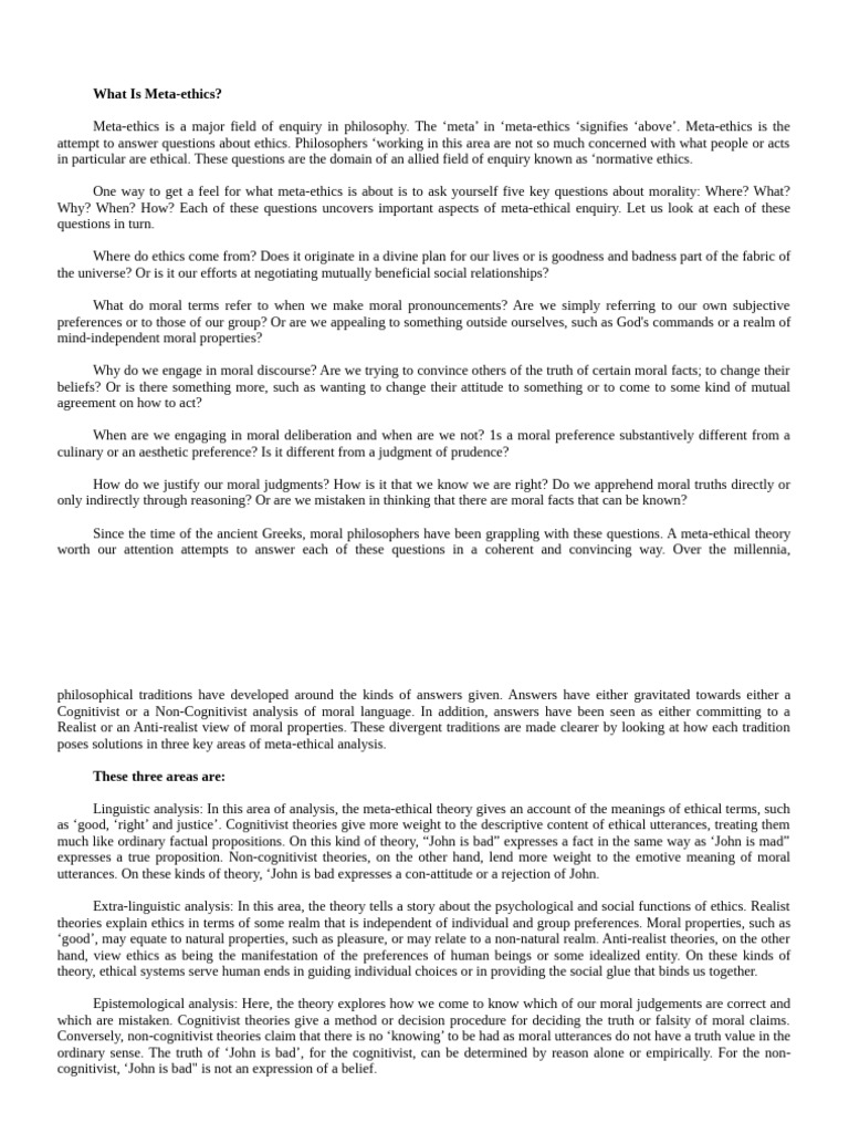 Metha Ethics Pdf Epistemology