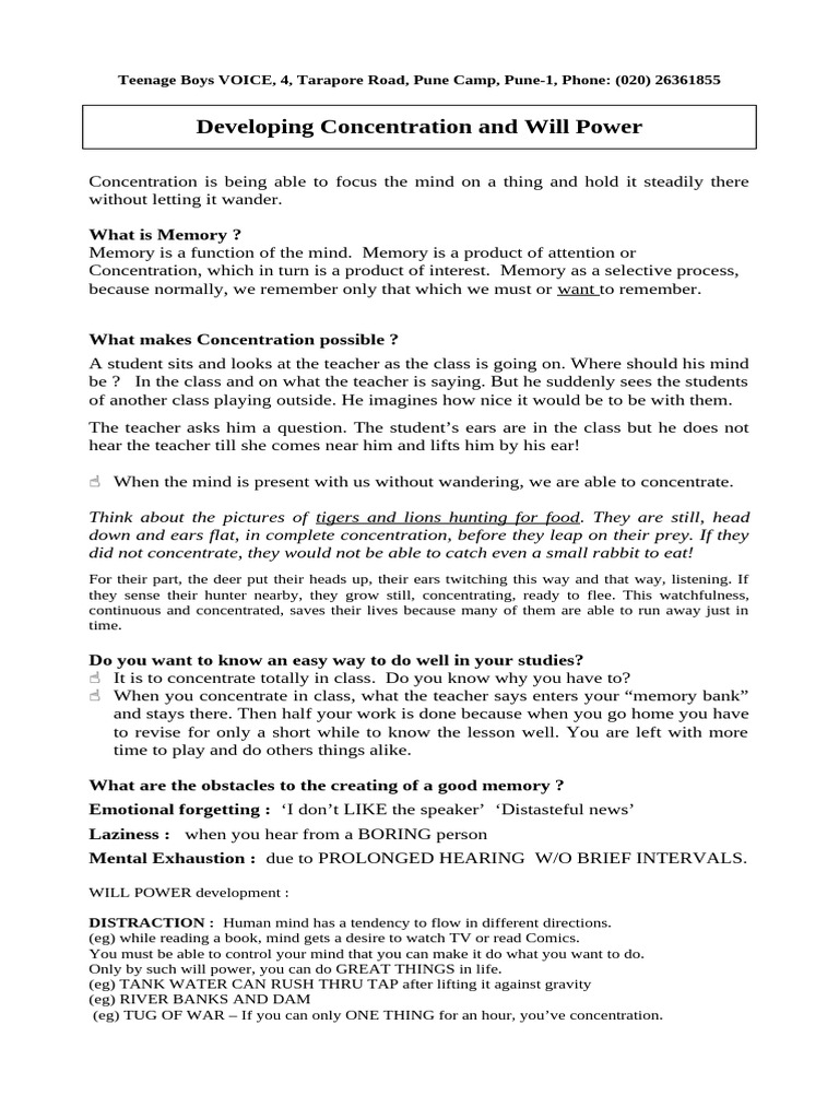 Enhancing Memory and Concentration Techniques | PDF | Memory