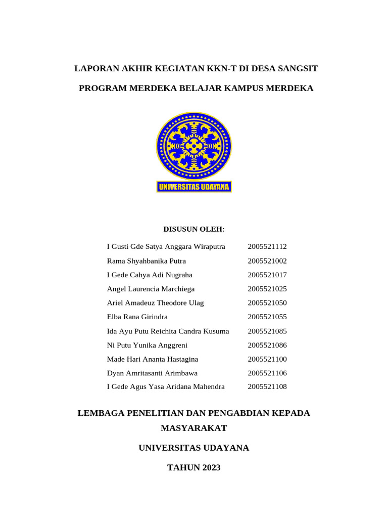 Laporan Akhir Kelompok Kegiatan KKNT | PDF