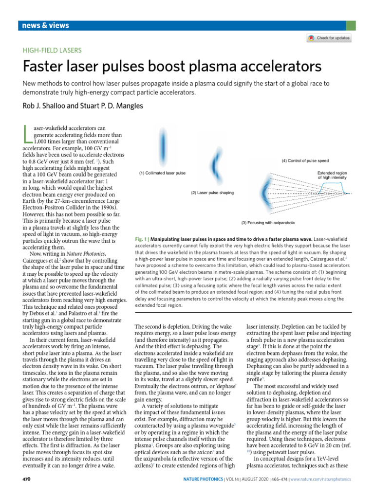 10.1038@s41566 020 0670 5 | PDF | Particle Accelerator | Laser