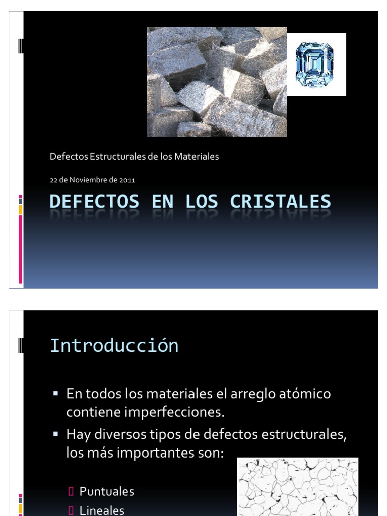 Defectos en Los Cristales | PDF | Dislocación | Cristalografía