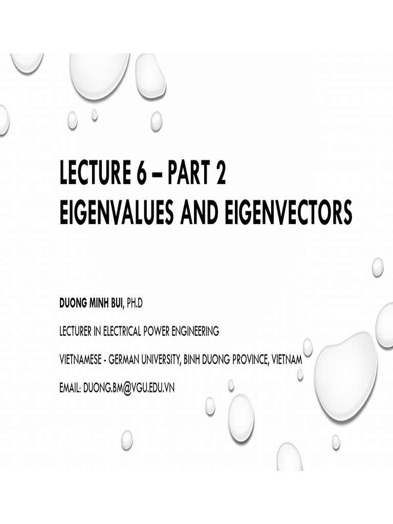 Lecture 6-Eigenvalues and Eigenvectors - P2-B&W | PDF | Eigenvalues And Eigenvectors | Matrix ...