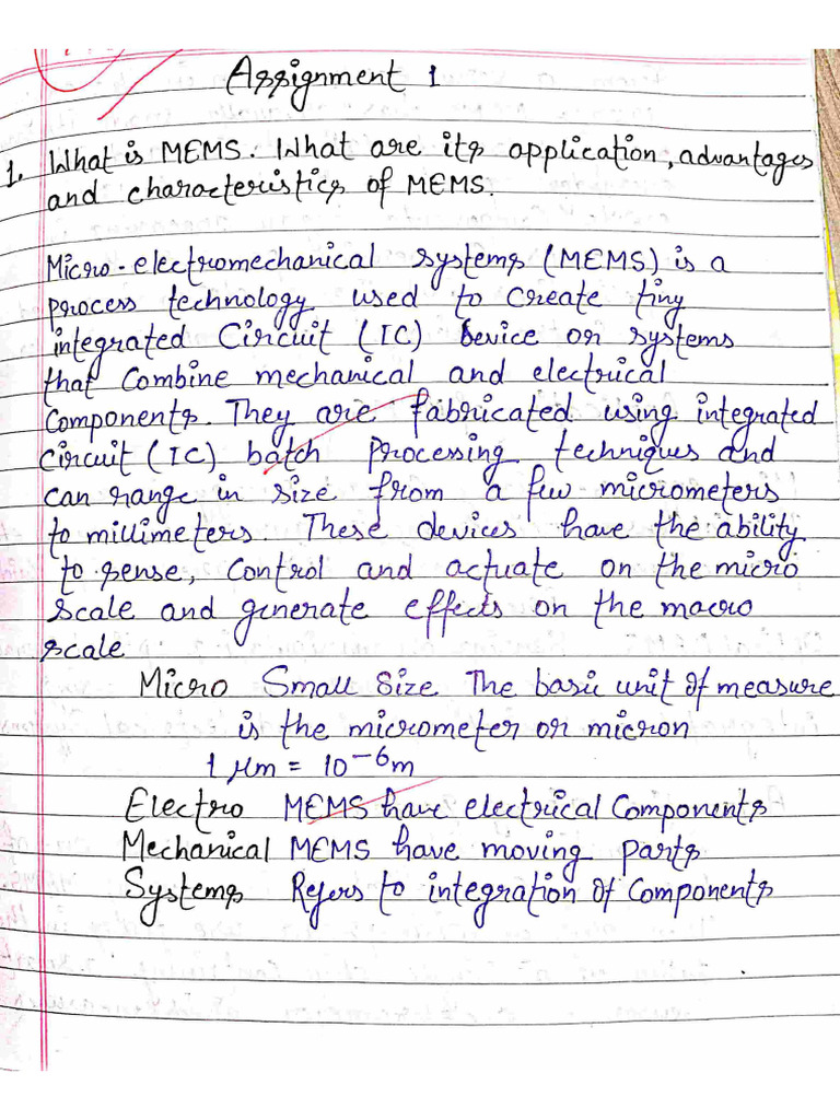 MEMS Assign1,2,3 | PDF