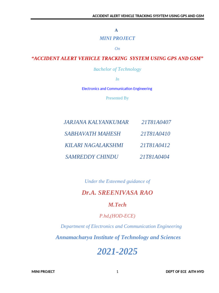 Accident Alert Vehicle Tracking System | PDF | Rectifier | Arduino