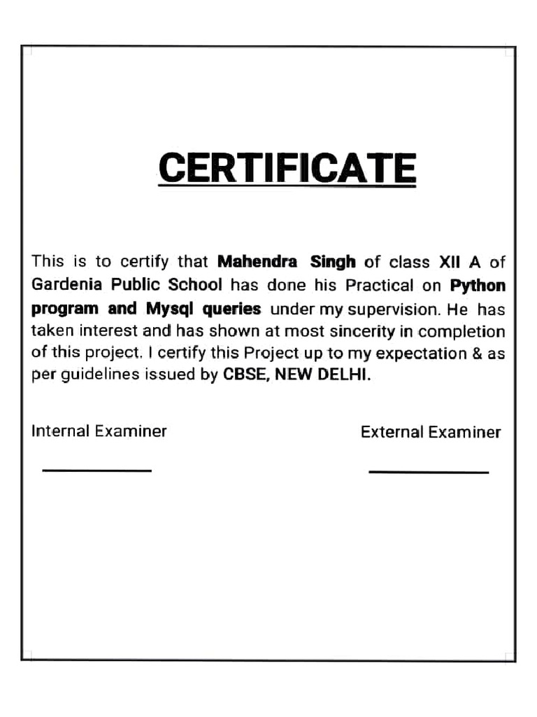 Certificate and Acknowledgement Computer | PDF