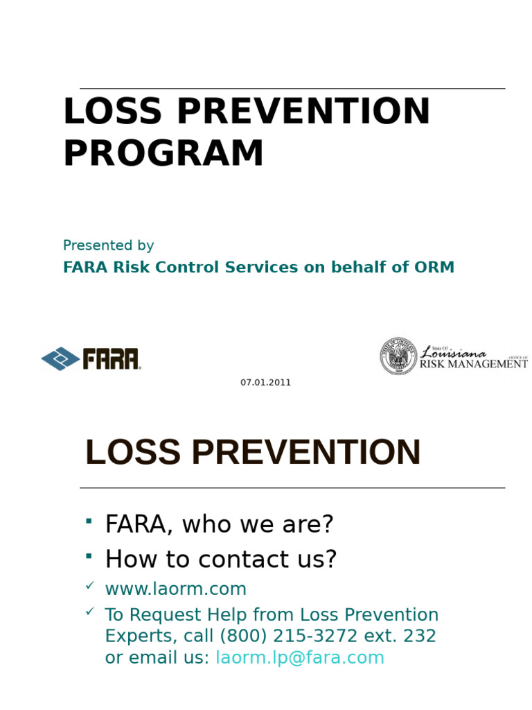 Loss Prevention Program Training | PDF | Safety | Federal Aviation Administration
