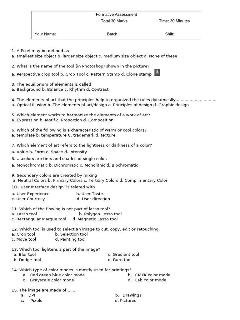 Short Question - Graphic Design Level 3 | PDF | Imaging | Computer Vision