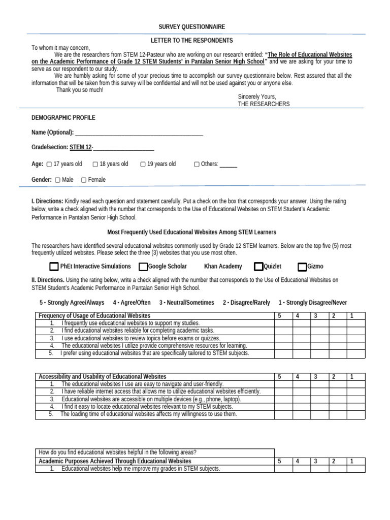 g3 Self Made Questionnaire 1 | PDF | Educational Technology | Usability