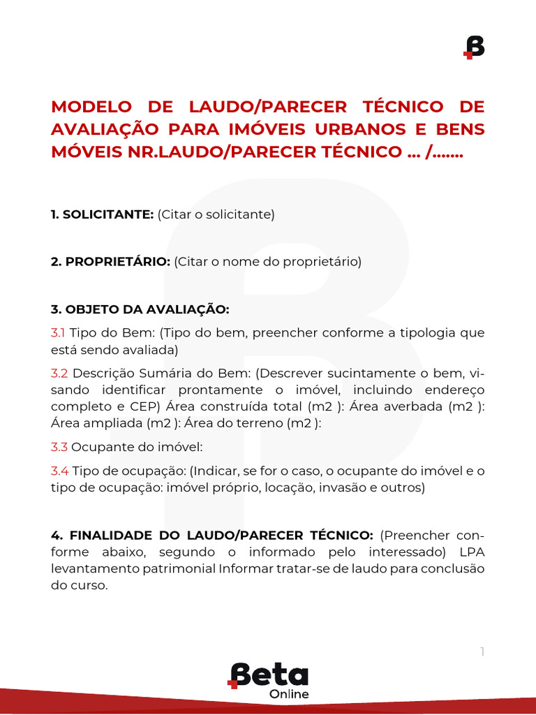 modelo de laudo | PDF | Mercado (economia)